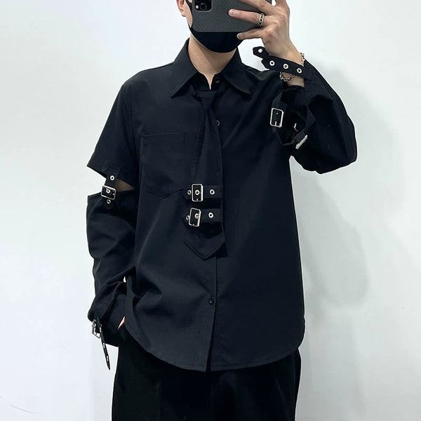 Metal Splicing Button-Up Shirt – limetliss