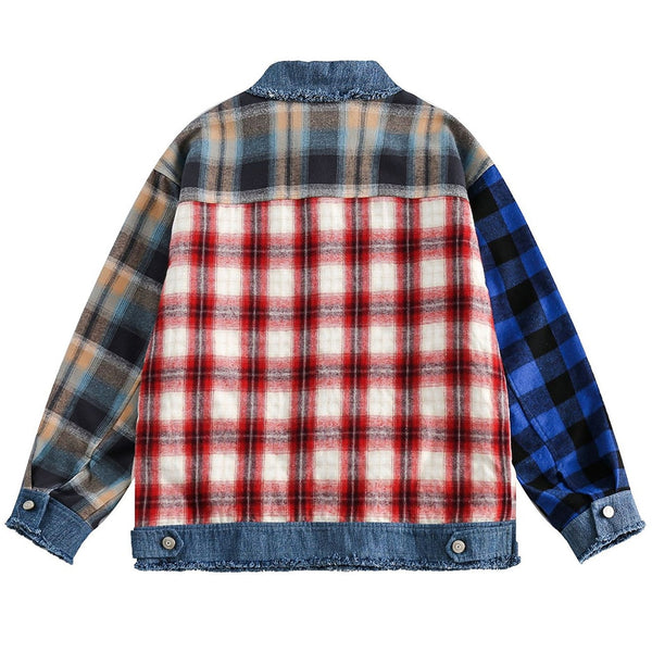 Reverse Patch Flannel Denim Jacket – limetliss