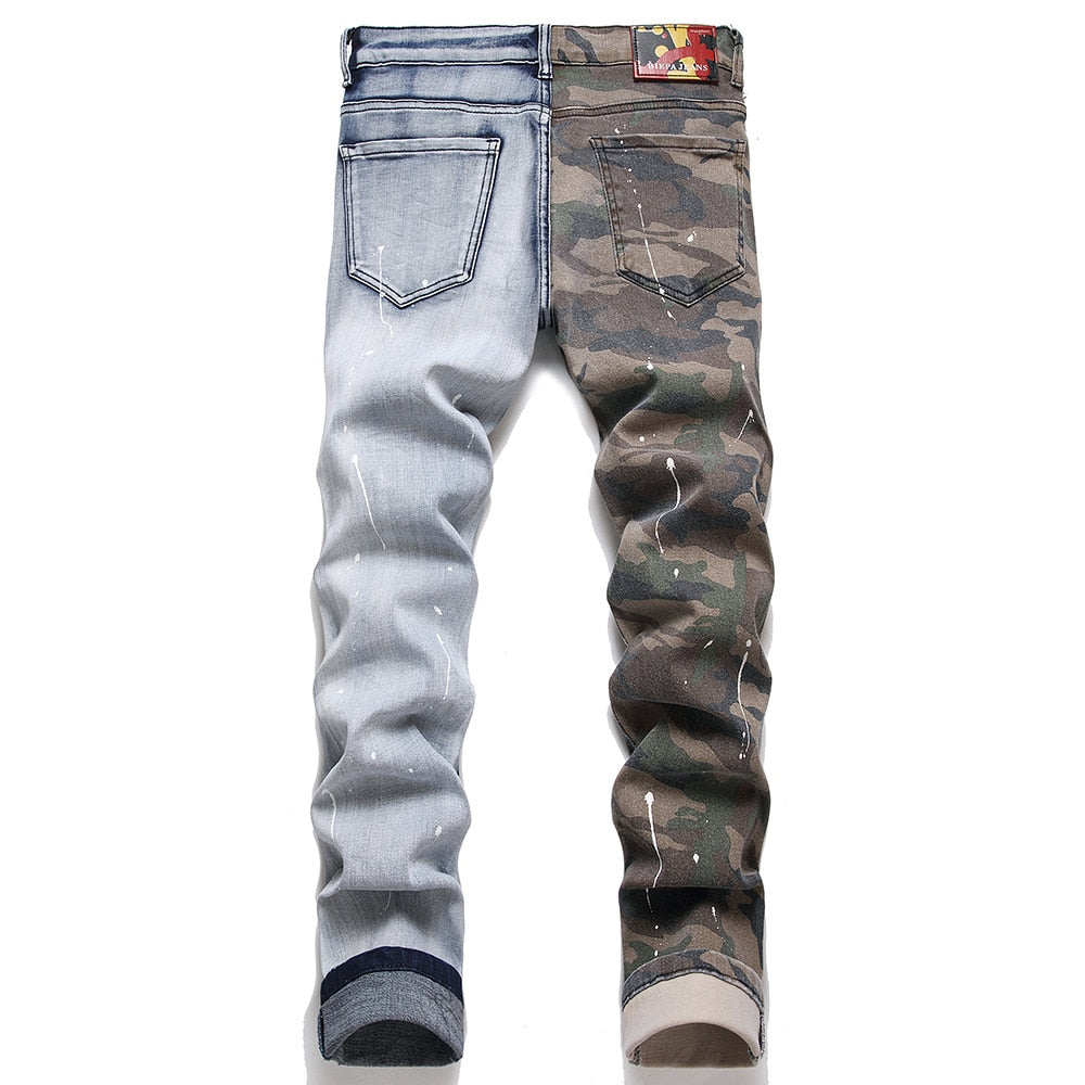 Split Denim Camouflage Ripped Distressed Jeans – limetliss